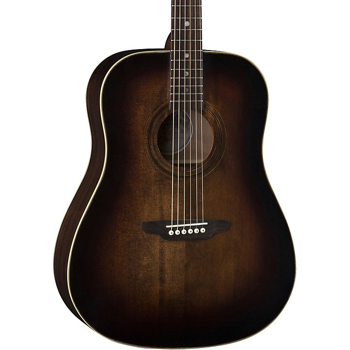 Luna Art Vintage Dreadnought Solid Top Distressed Acoustic Guitar ...