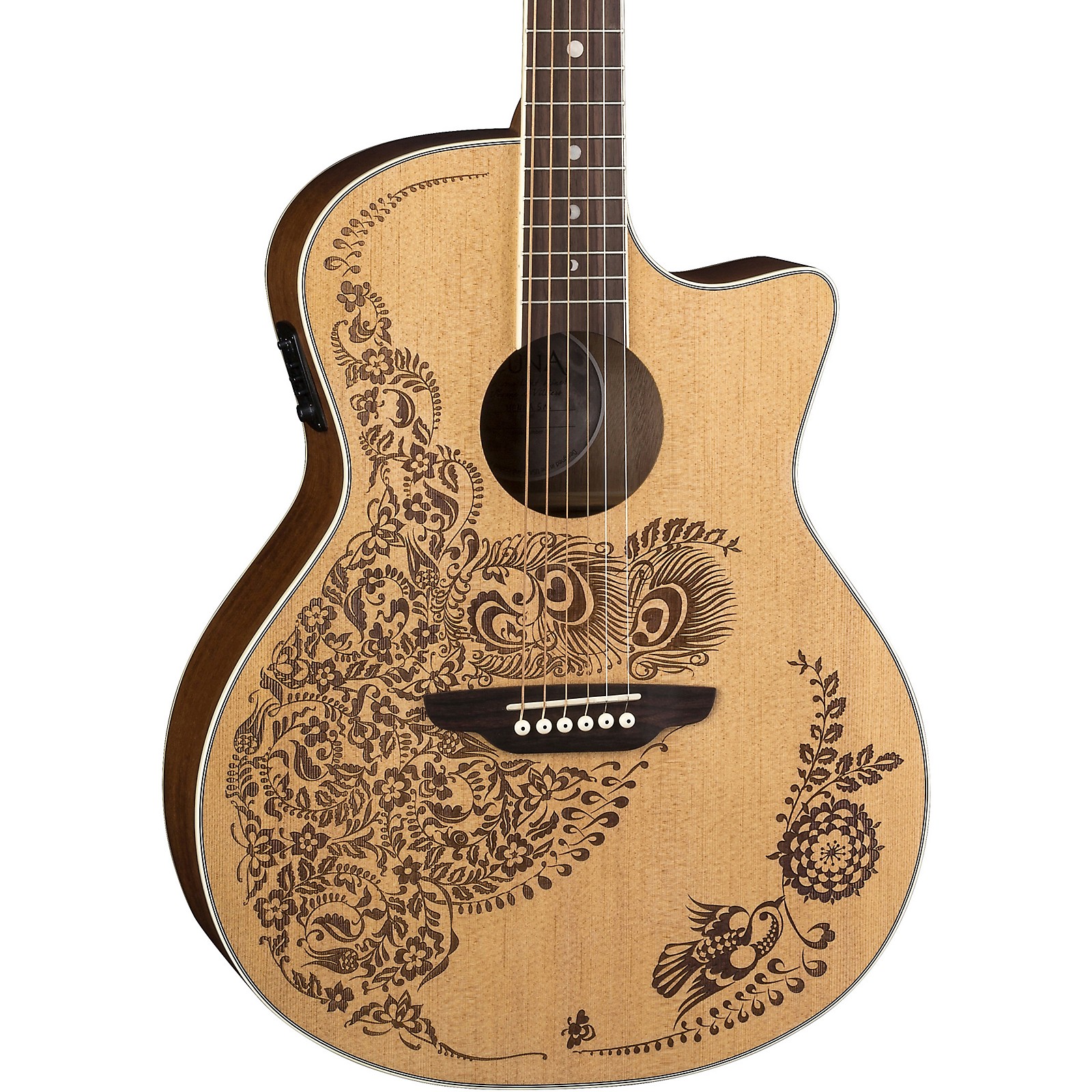 Luna Henna Oasis Select Spruce Acoustic-Electric Guitar Natural ...