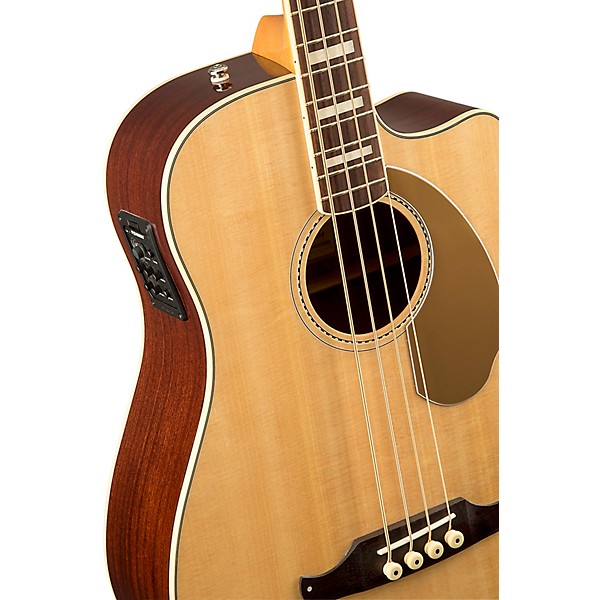 Fender Kingman SCE Acoustic Electric Bass Guitar with Case Natural ...
