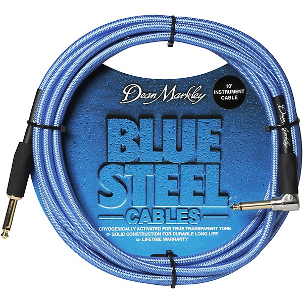 Dean Markley Blue Steel Cable, Straight/Right Angle 10 ft. Blue ...