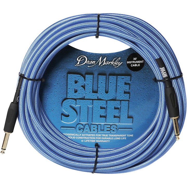 Dean Markley Blue Steel Cable, Straight/Right Angle 30 ft. Blue ...