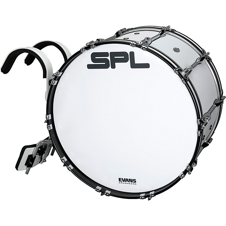 Sound Percussion Labs Birch Marching Bass Drum with Carrier - White 22 ...