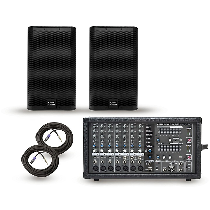 Phonic Powerpod 780 Plus Mixer with QSC E Series Speakers PA Package 10 ...