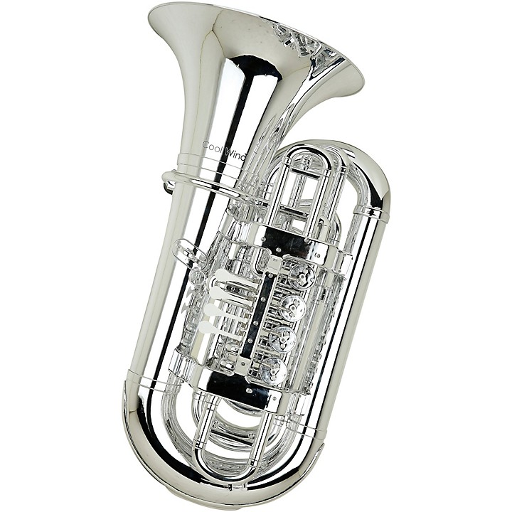Cool Wind CTU-200 Metallic Series 4-Valve Plastic BBb Tuba Silver ...