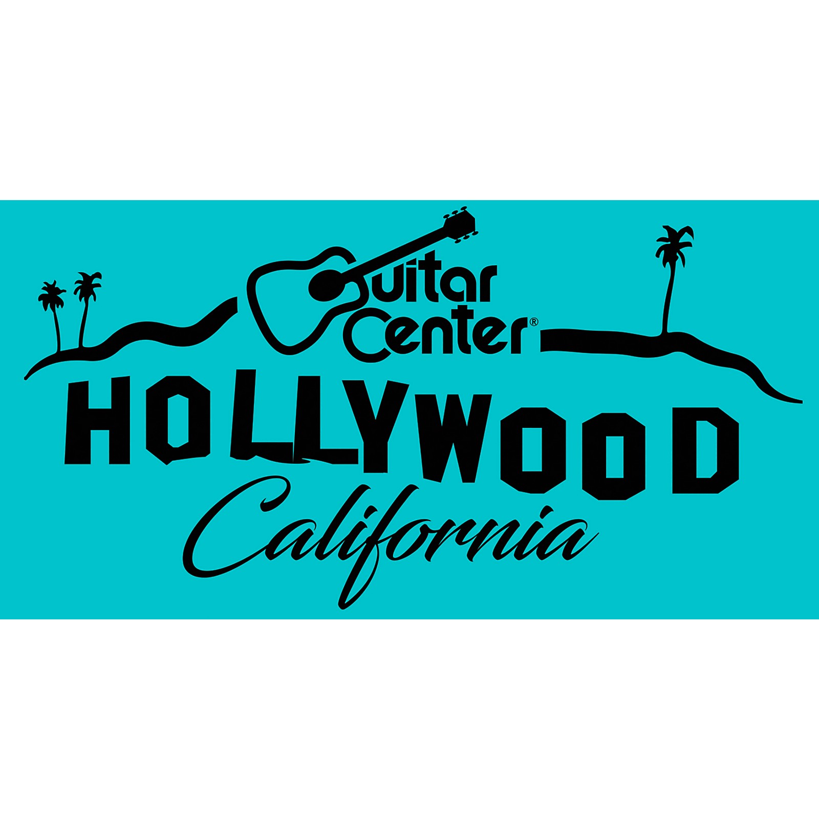 Guitar Center Hollywood Sign - Teal Color Magnet | Guitar Center