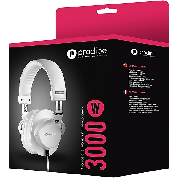 Prodipe 3000 Professional Studio Headphones White | Guitar Center