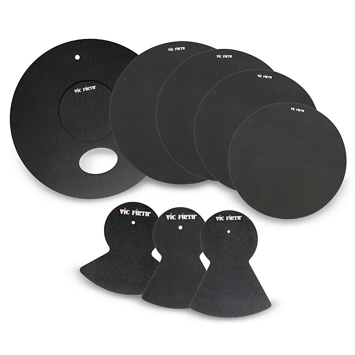 Vic Firth Drum Set Mute Prepack 12,13,14,16,22 in.,hi-hat,and cymbal (2 ...