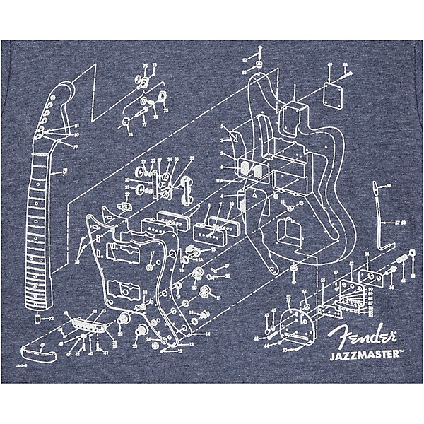 Fender Jazzmaster Patent Drawing Tee XX Large Blue | Guitar Center