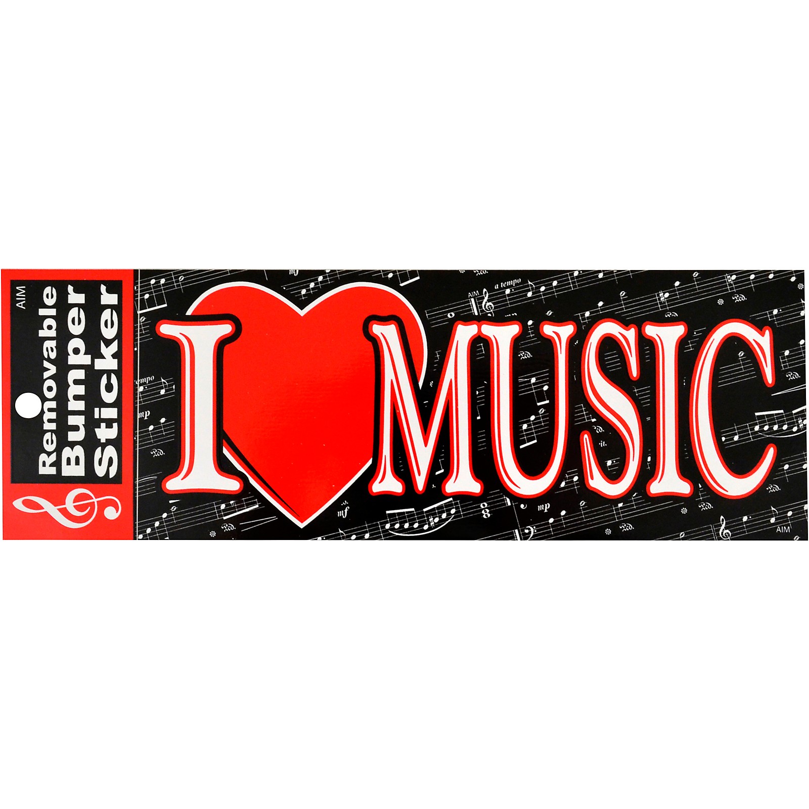 Clearance AIM I Heart Music Bumper Sticker | Guitar Center