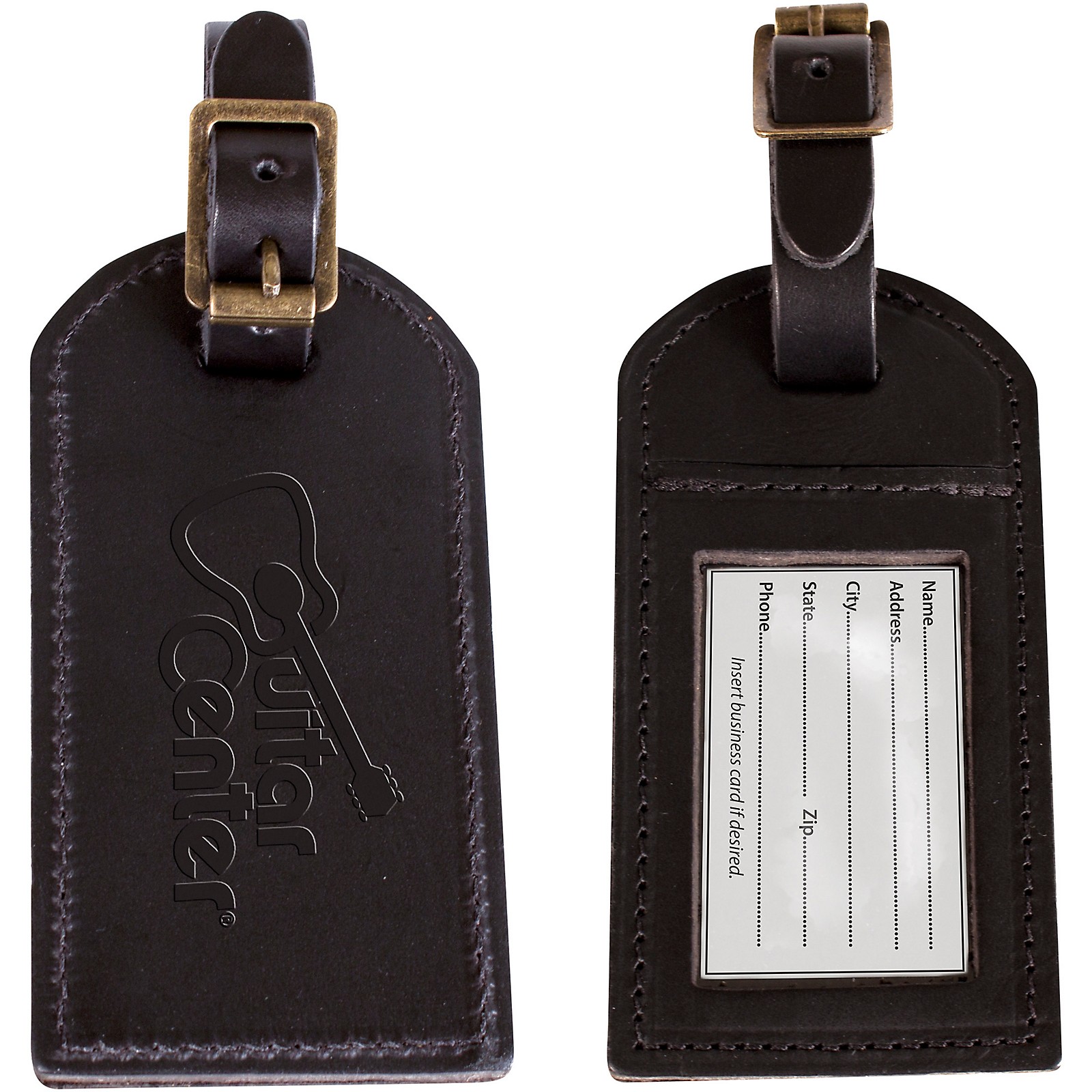 Guitar Center Leather Luggage Tag 2-Pack Black | Guitar Center