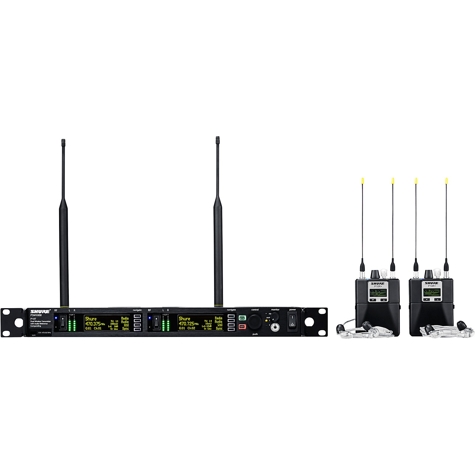 Shure PSM1000 Personal Monitor System With Dual Transmitter, Two ...