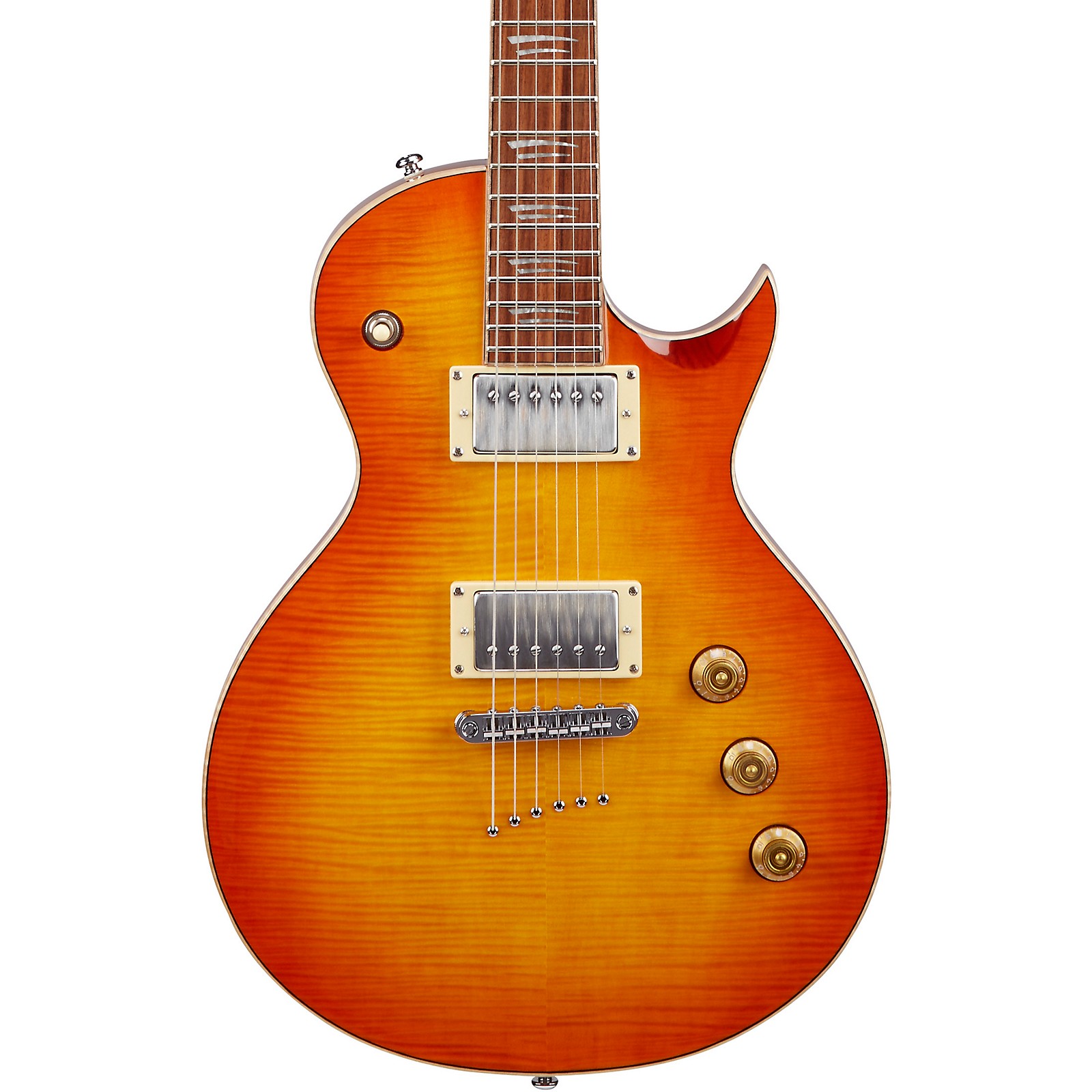 Mitchell MS450 Modern Single-Cutaway Electric Guitar Flame Honey Burst ...