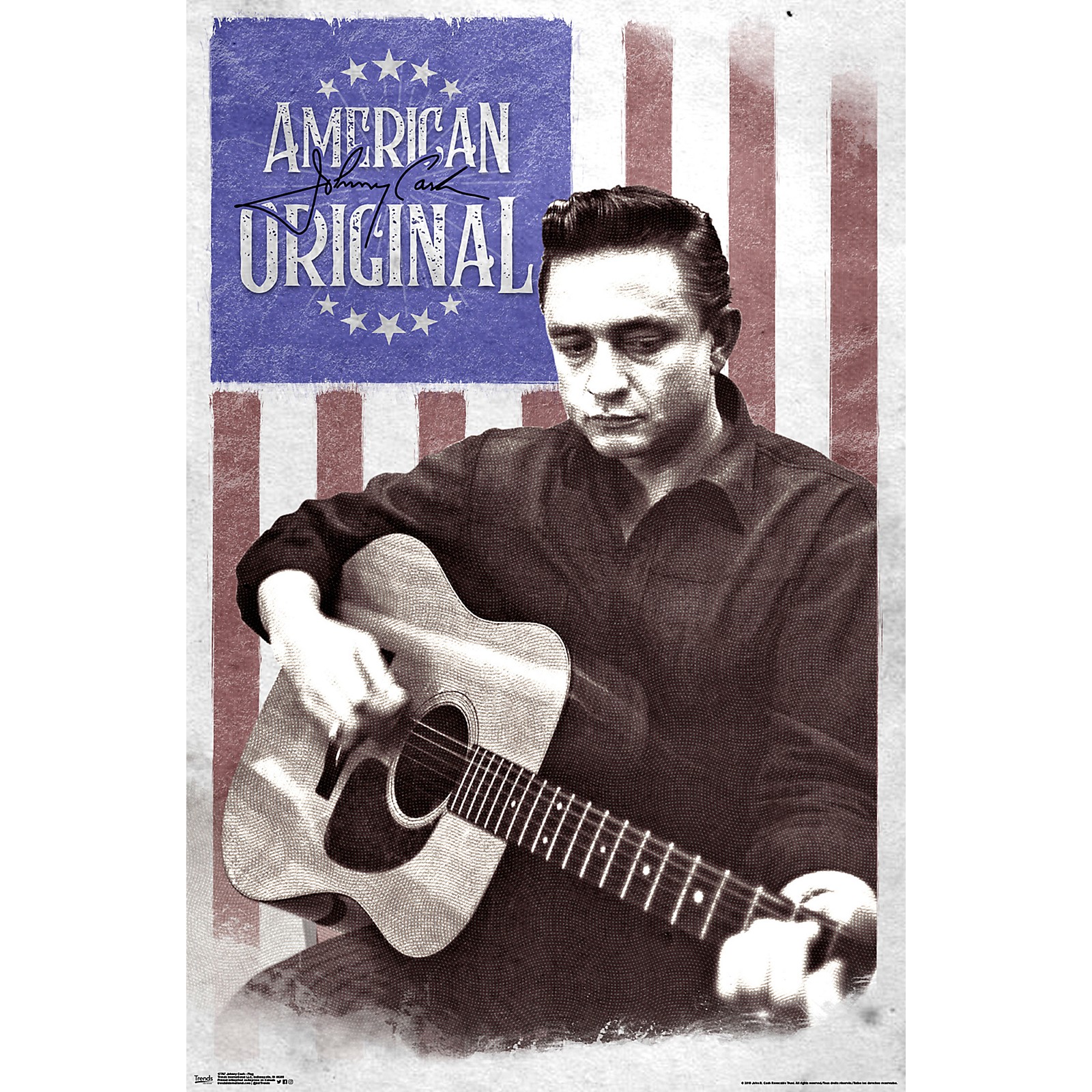 Trends International Johnny Cash Flag Poster Rolled Unframed | Guitar ...