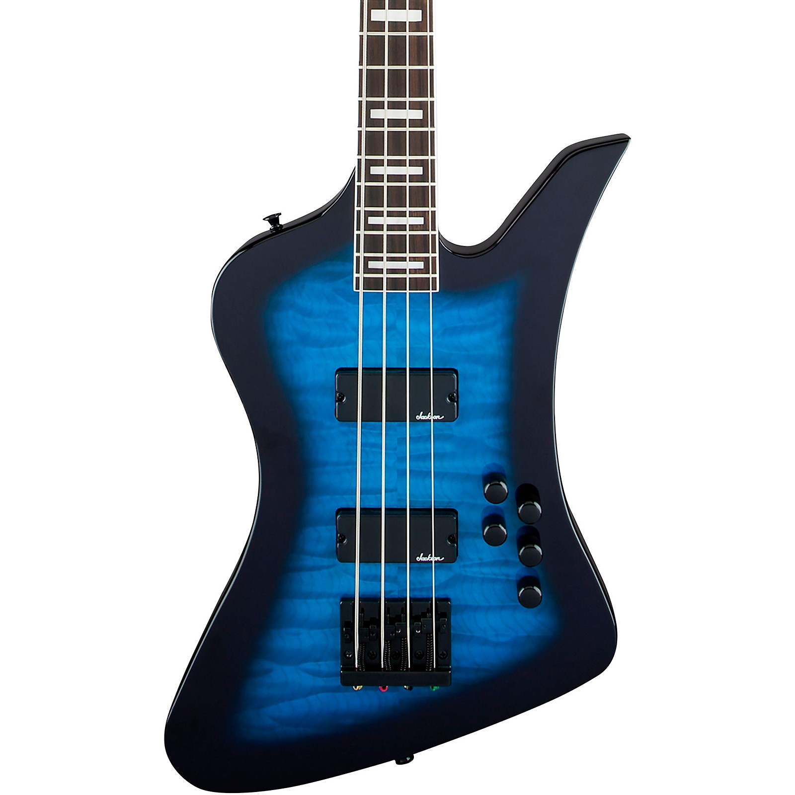 Jackson JS Series Kelly Bird JS3Q Bass Transparent Blue Burst | Guitar ...