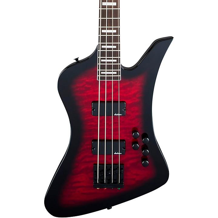 Jackson JS Series Kelly Bird JS3Q Bass Transparent Red Burst | Guitar ...