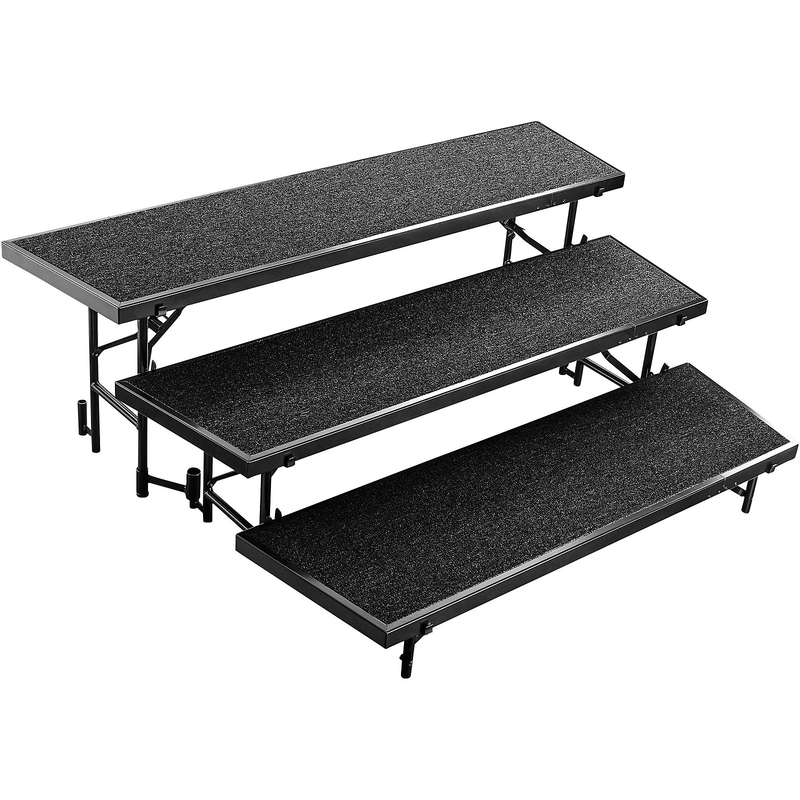 National Public Seating 3 Level Tapered Standing Choral Riser Black ...