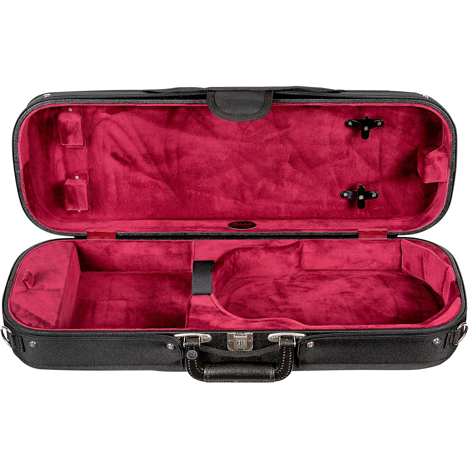 Bobelock Wooden Oblong Violin Case 1/4 Size Black Exterior, Wine ...
