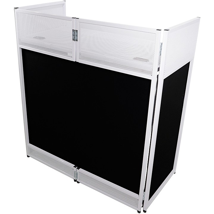 ProX VISTA DJ Booth Facade Table Station with White/Black Scrim kit and ...