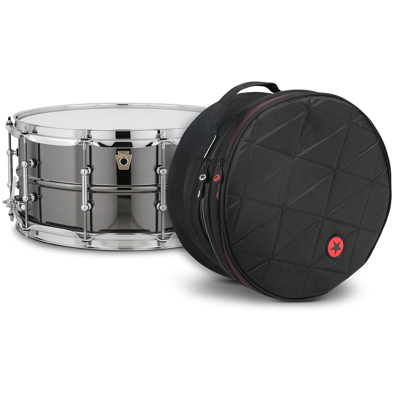 Ludwig Black Beauty Snare Drum With Tube Lugs and Road Runner Bag ...