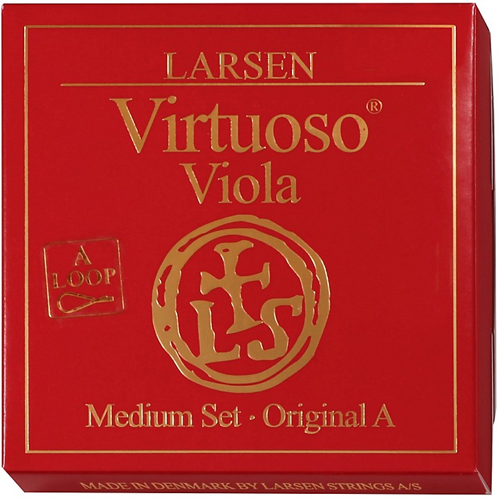 Larsen Strings Virtuoso Viola String Set 15 to 16-1/2 in., Medium Multiple Wound, Loop End ...