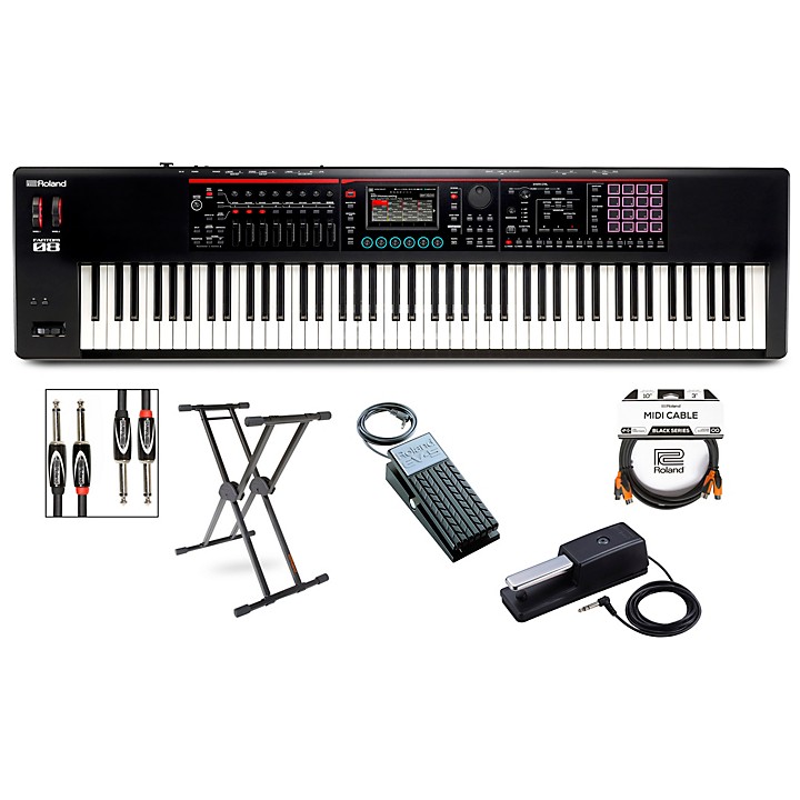 Roland FANTOM-08 Synthesizer With KS-20X, DP-10 and EV-5 Plus Black ...