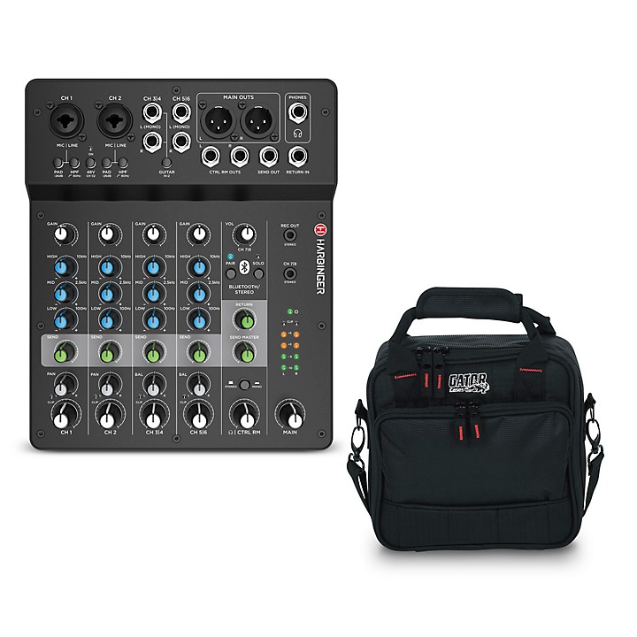 Harbinger LV8 Mixer Package with Gator Mixer Bag | Guitar Center