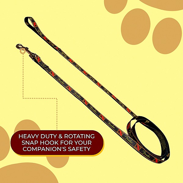 Fender Dog Leash Black/Yellow/Red Large | Guitar Center