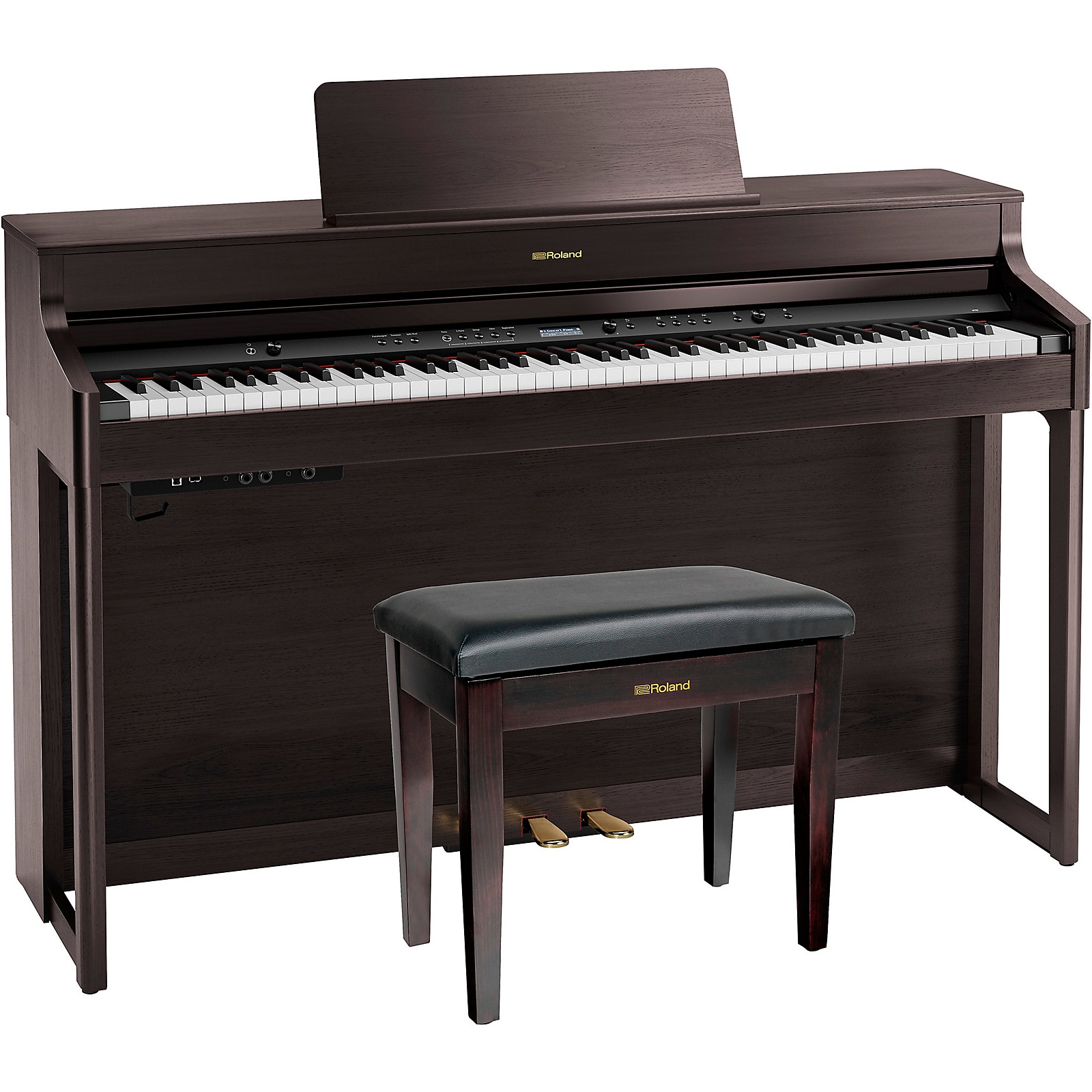 Roland HP702 Digital Upright Piano With Bench Dark Rosewood | Guitar Center