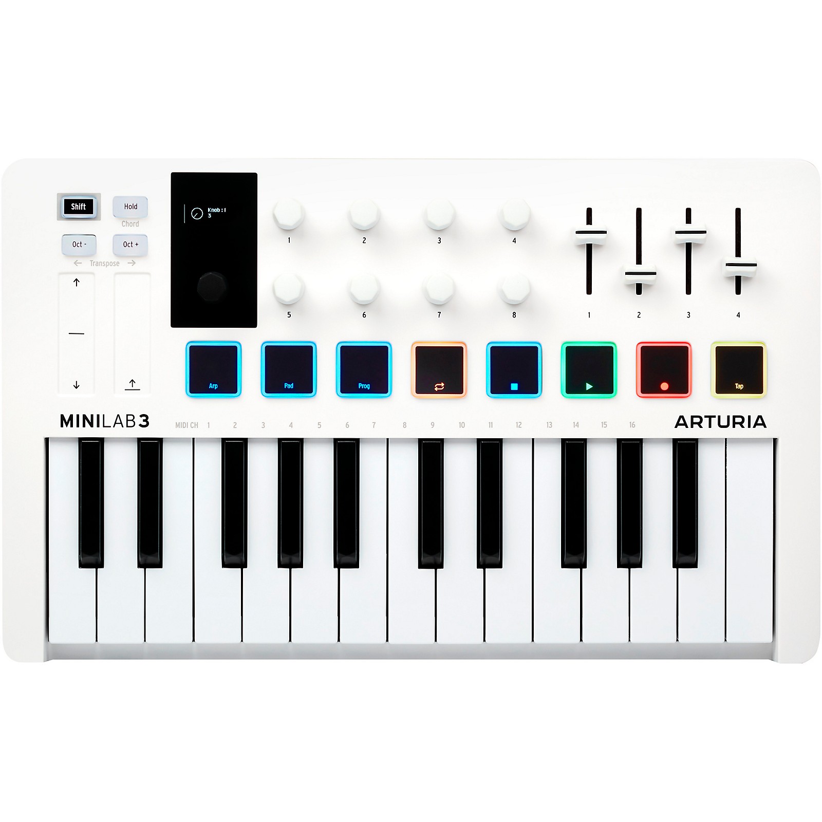 Arturia MiniLab 3 Hybrid Keyboard Controller White | Guitar Center