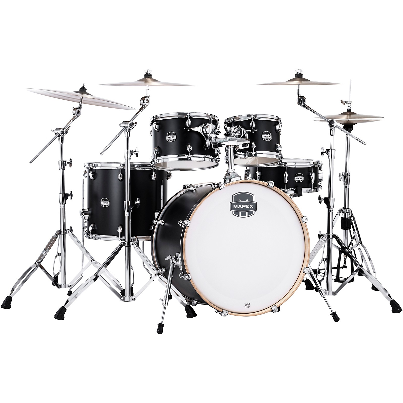 Mapex Mars Maple Rock 5-Piece Shell Pack With 22" Bass Drum Matte Black ...