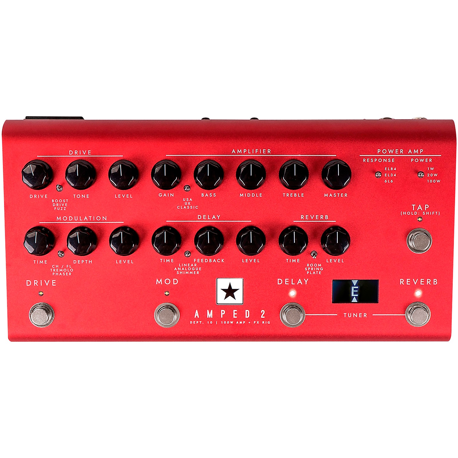 Blackstar AMPED 2 100W Guitar Power Amplifier With Effects Red | Guitar ...