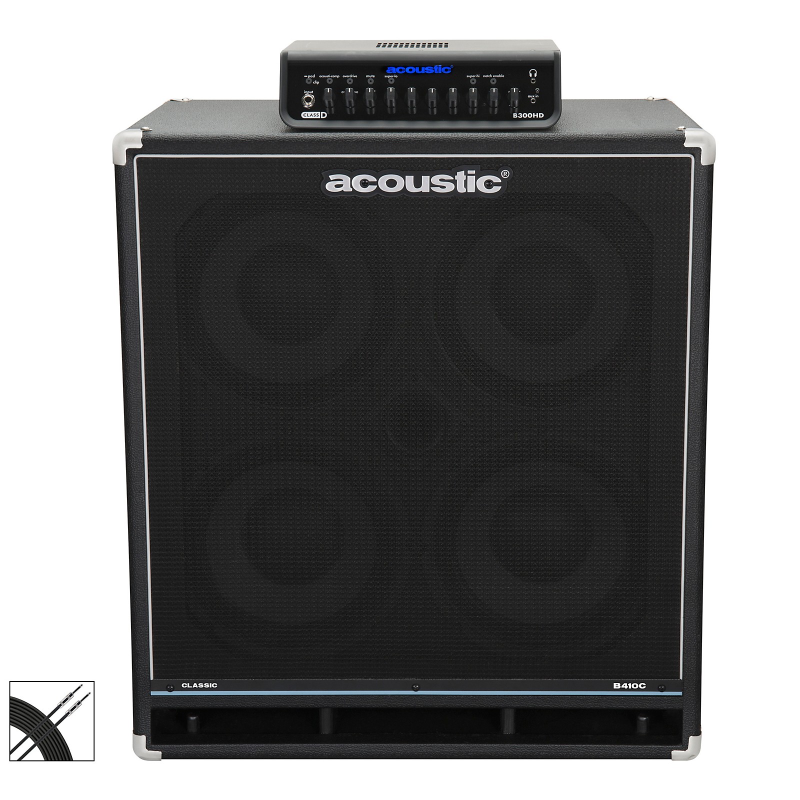 Acoustic B300HD & B410C Bass Stack With 3' Cable | Guitar Center