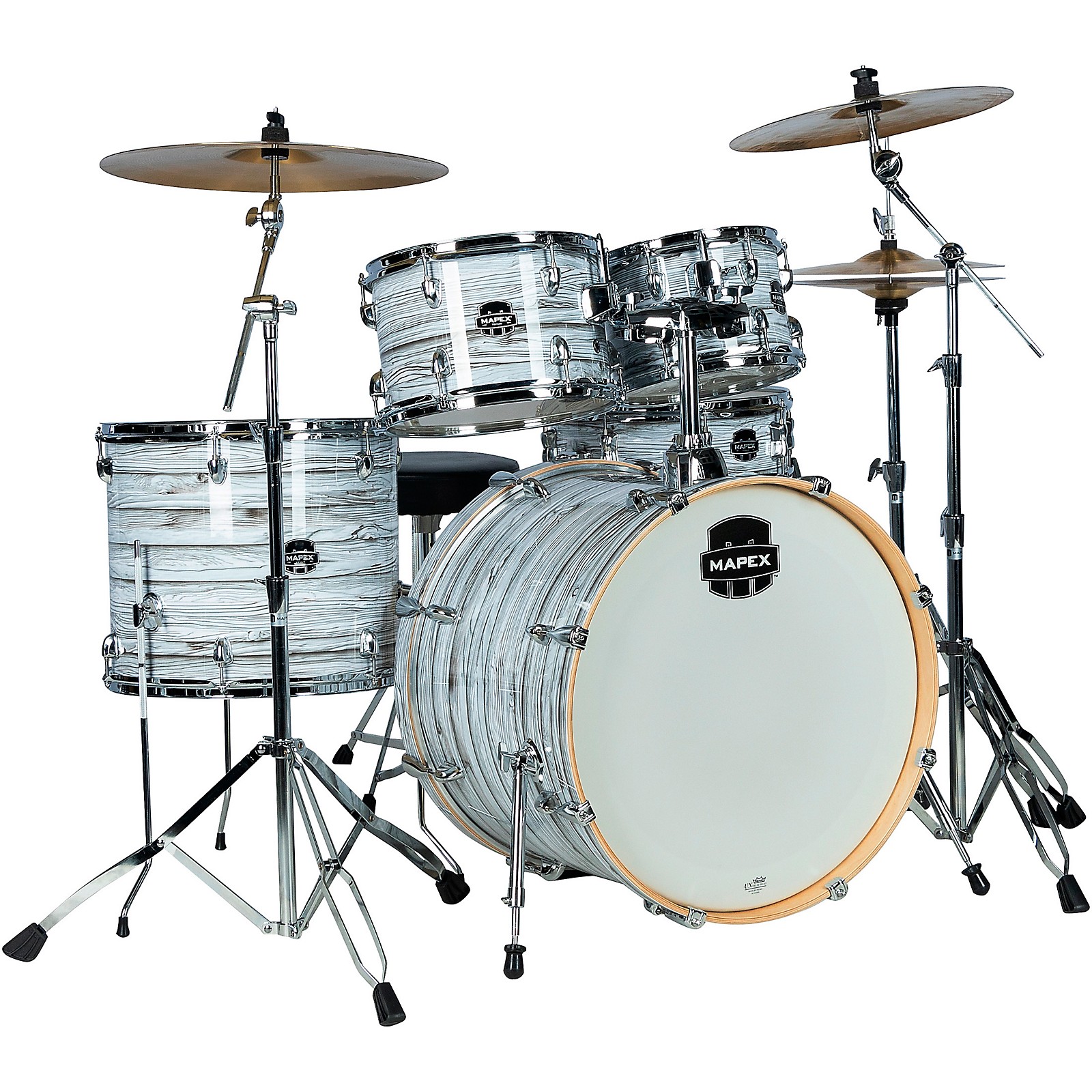 Mapex Venus Complete 5-Piece Drum Set With Hardware & Cymbals White ...