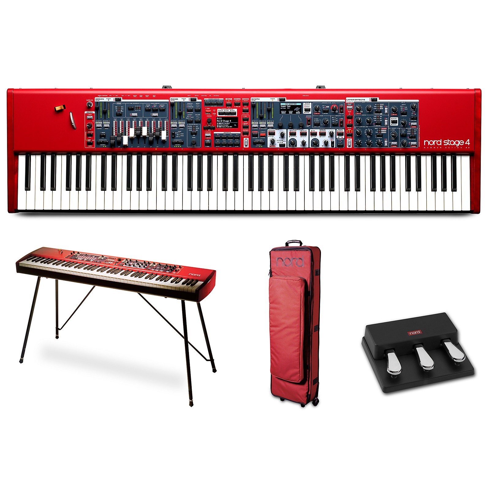 Nord Stage 4 88-Key Keyboard With Nord Soft Case, Triple Pedal and ...