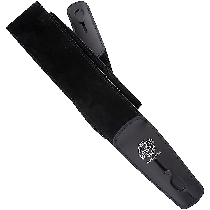 Lock-It Straps Suede 2.5" Locking Guitar Strap Black | Guitar Center