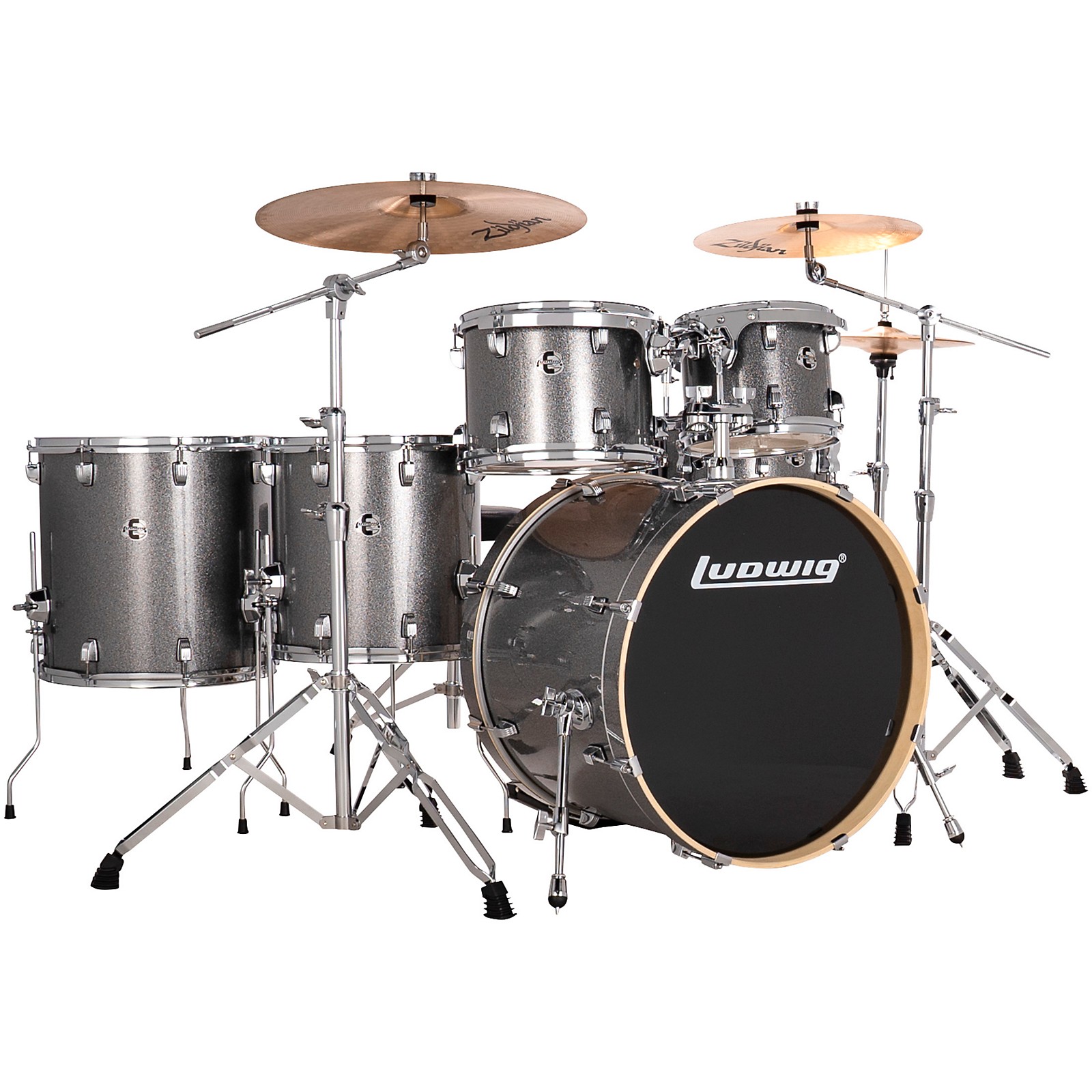 Ludwig Evolution 6-Piece Drum Set With 22" Bass Drum and Zildjian I ...