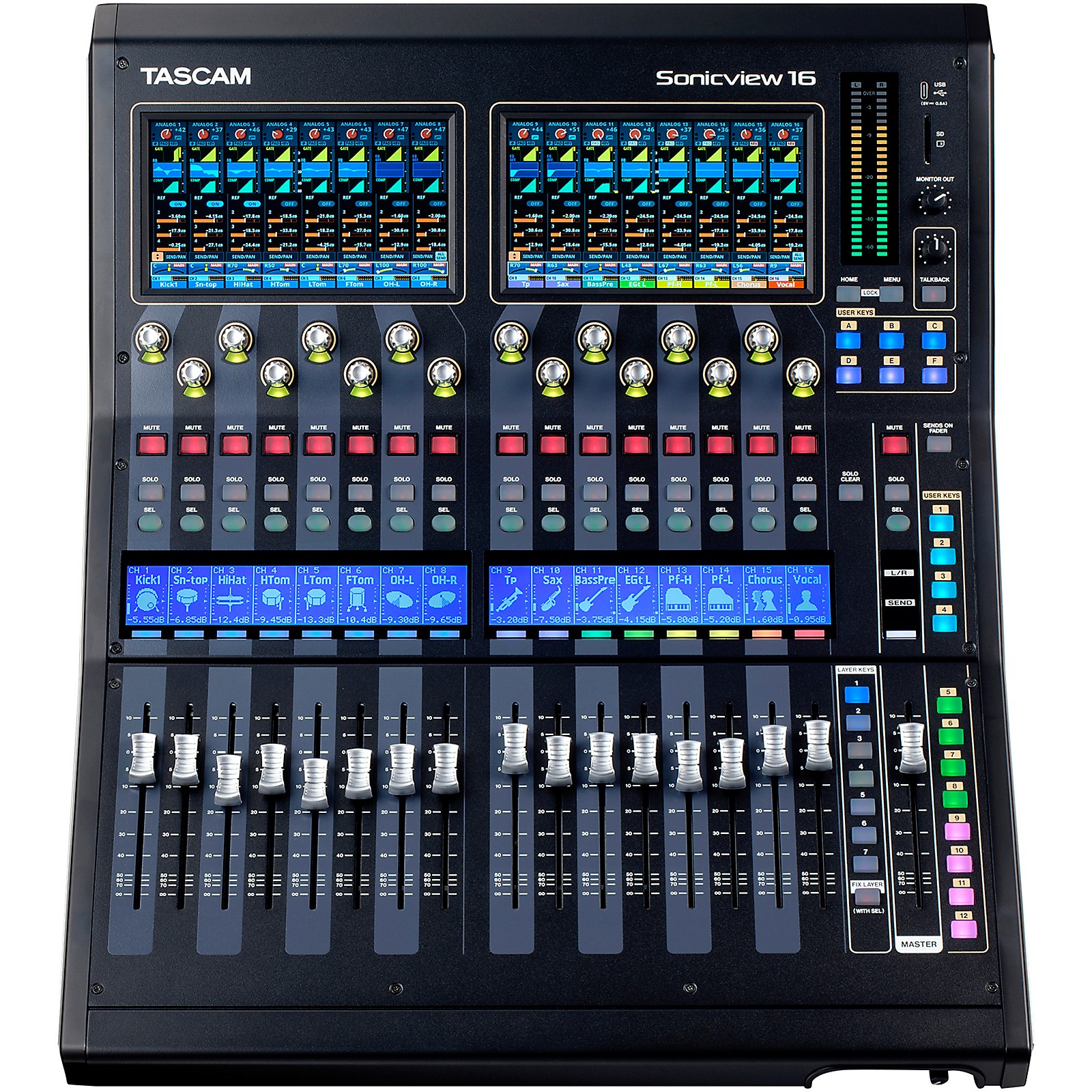 TASCAM Sonicview 16XP 16-Channel Multi-Track Recording & Digital Mixer ...