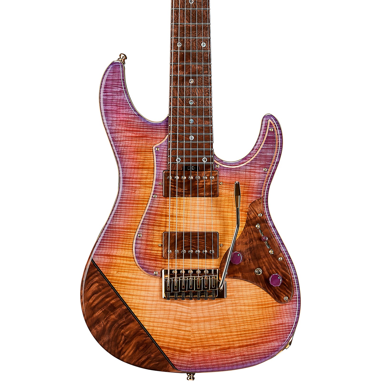 Platinum ESP Snapper CTM-7 Electric Guitar Purple Yellow Sunburst ...