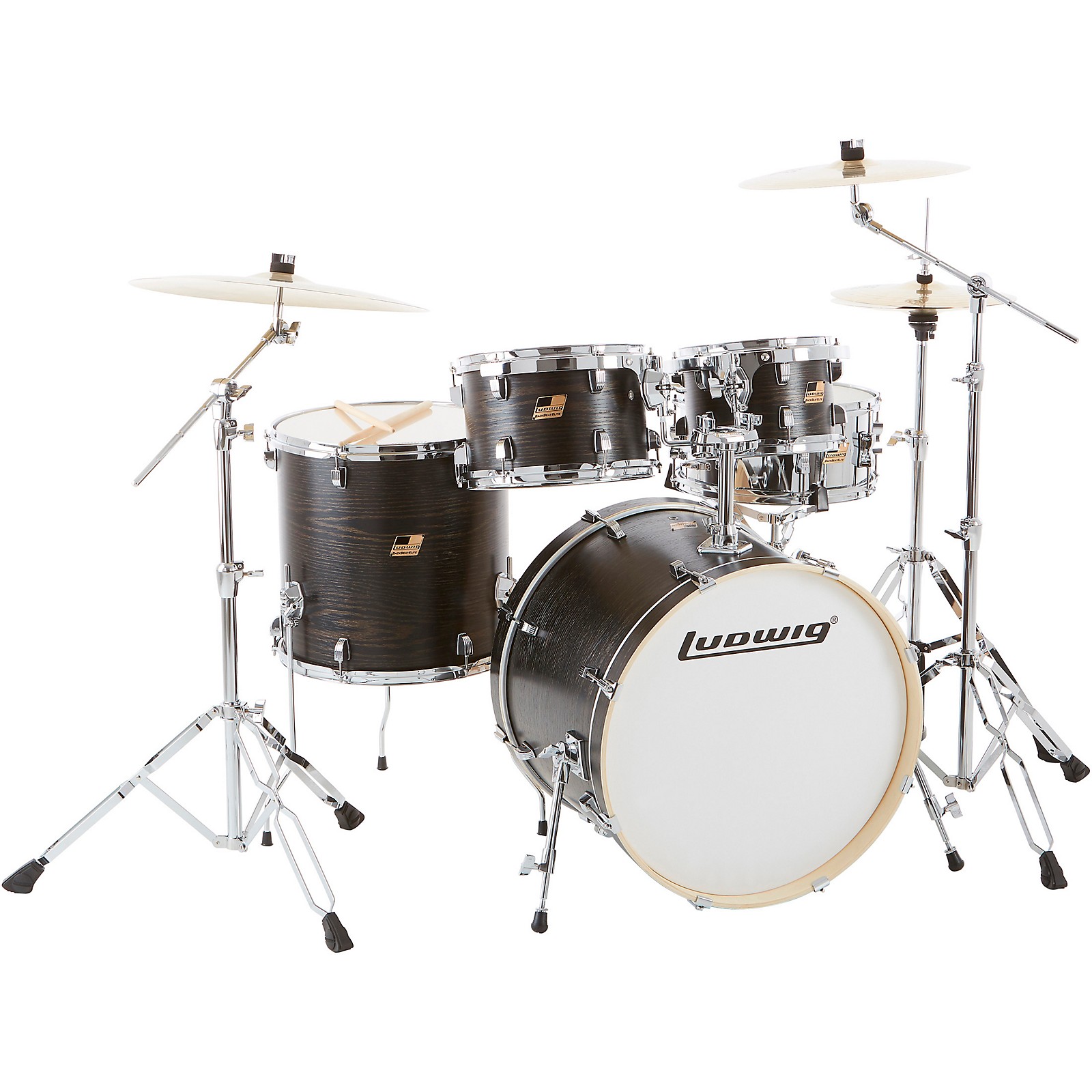 Ludwig BackBeat Elite 5-Piece Complete Drum Set With 22" Bass Drum ...
