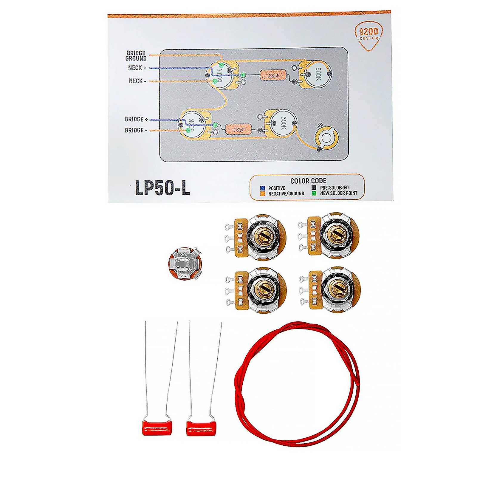 920d Custom LP50-L Upgraded Replacement Les Paul Wiring Kit With Long ...