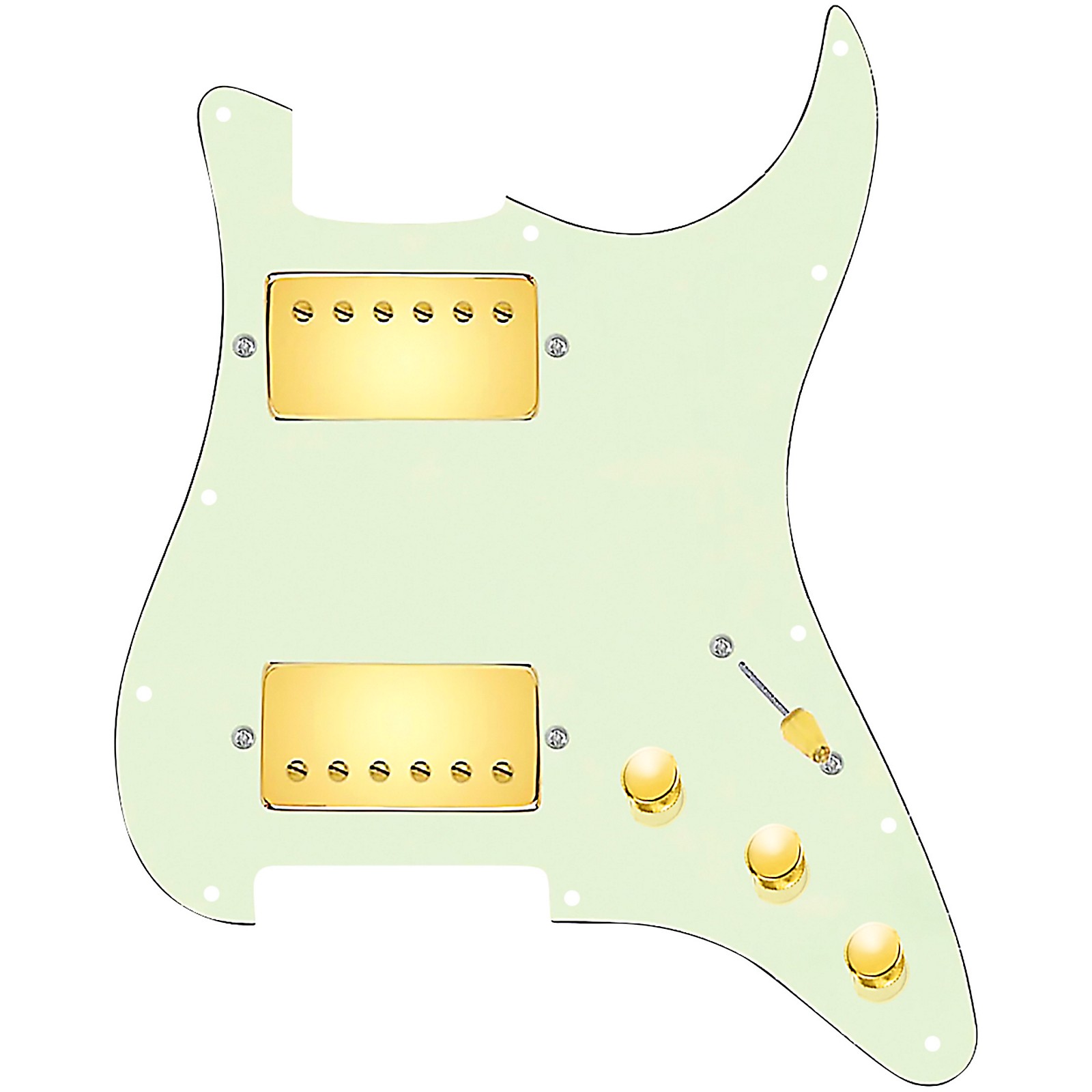 920d Custom HH Loaded Pickguard for Strat With Gold Roughneck ...