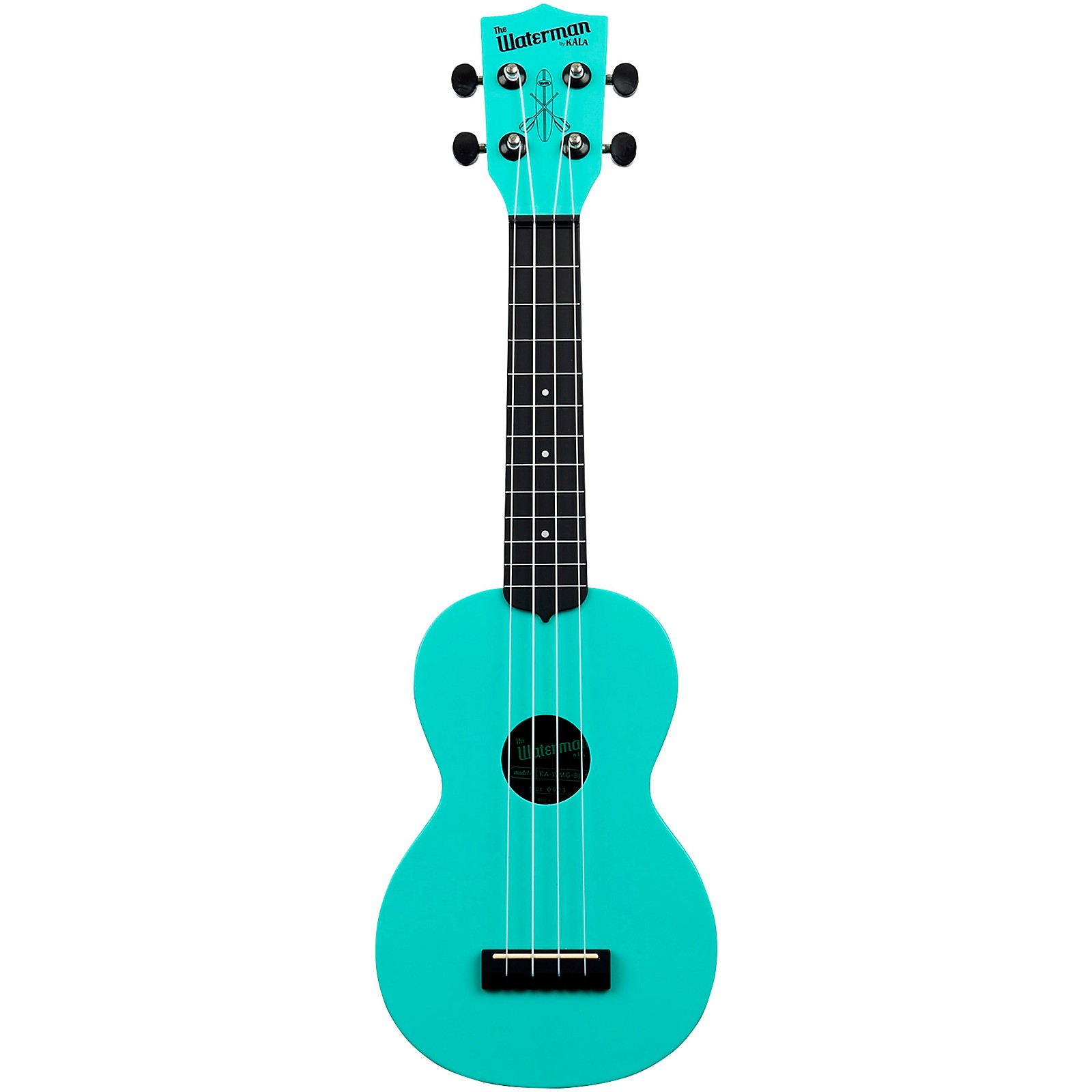 Kala KA-WMG-S Glow In The Dark Soprano Waterman Ukulele Aqua Mist ...