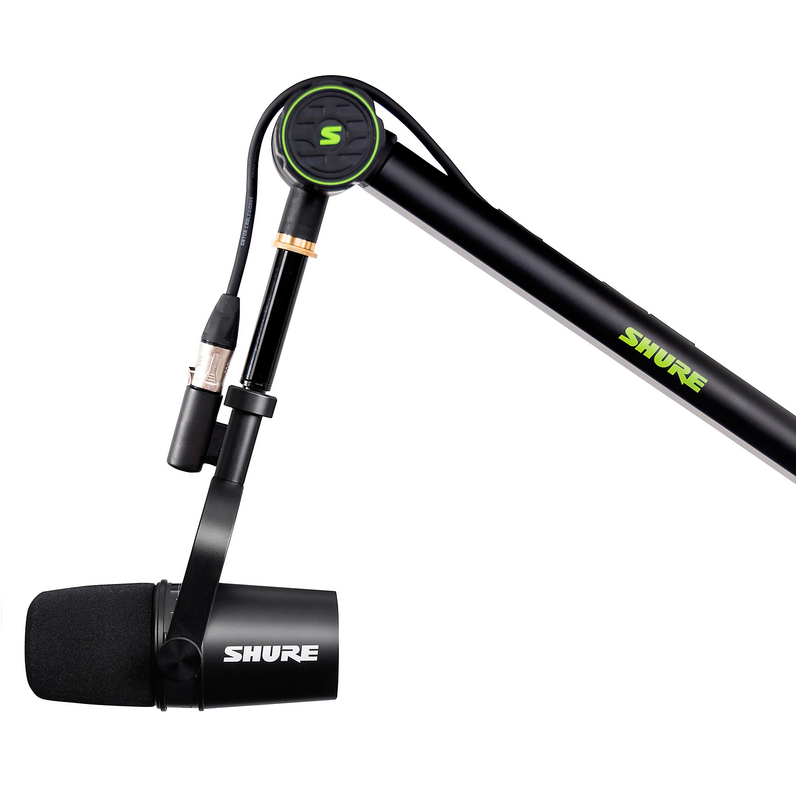 Shure Shure Deluxe Articulating Desktop Mic Boom Stand with Black MV7 ...