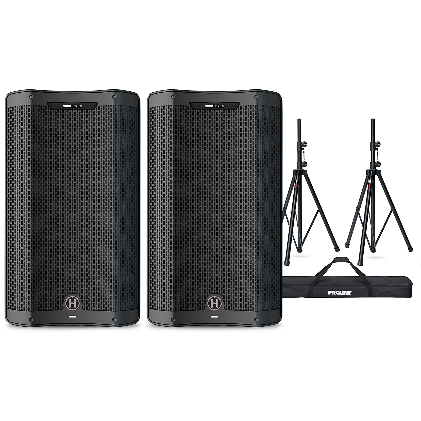 Harbinger VARI 3412 12" Powered Speakers Package With Stands | Guitar ...