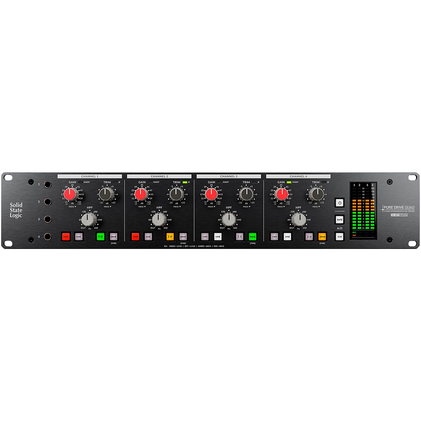 Solid State Logic PURE DRIVE QUAD 4-Channel Microphone Preamp | Guitar ...