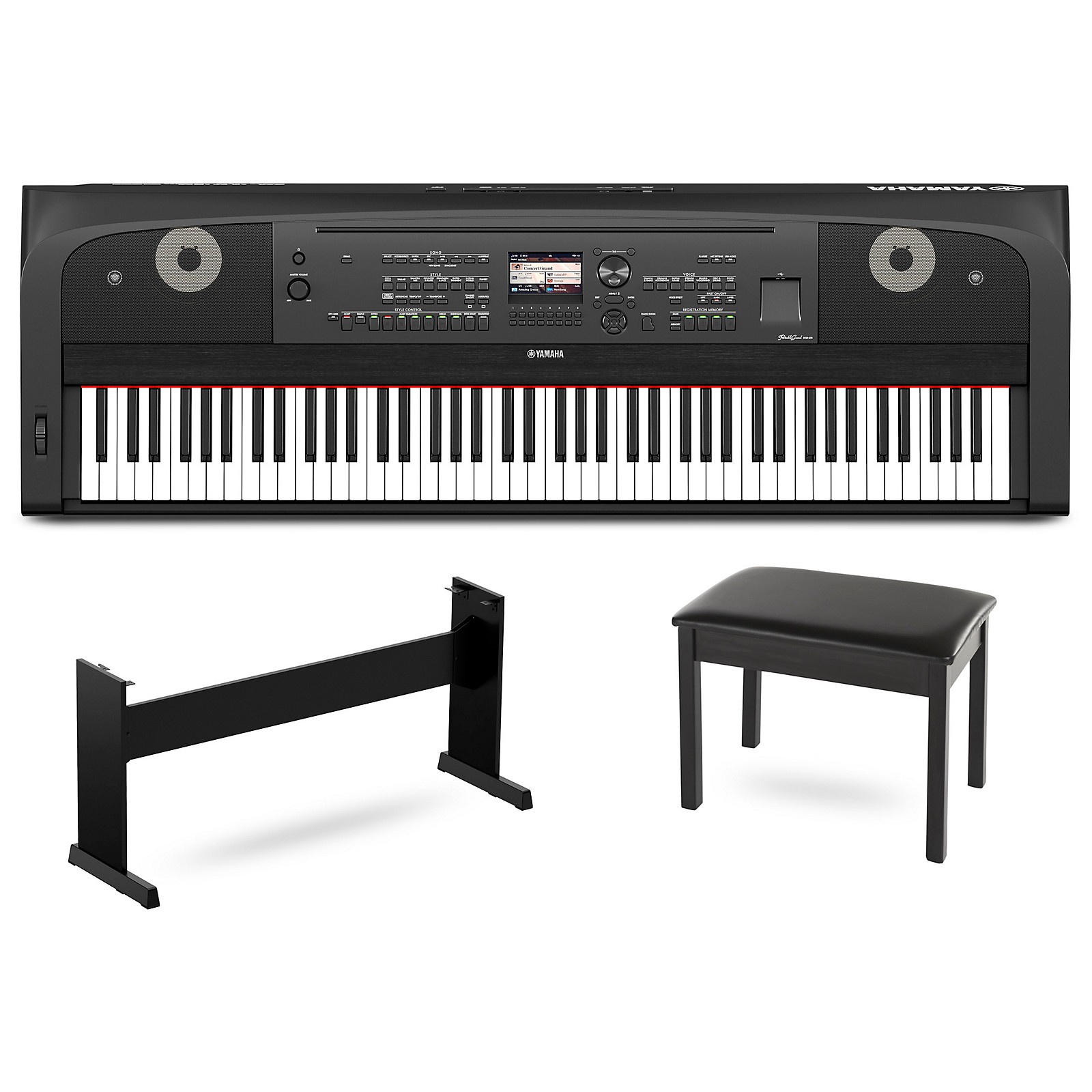 Yamaha DGX-670 88-Key Portable Grand Piano With Matching Stand and ...