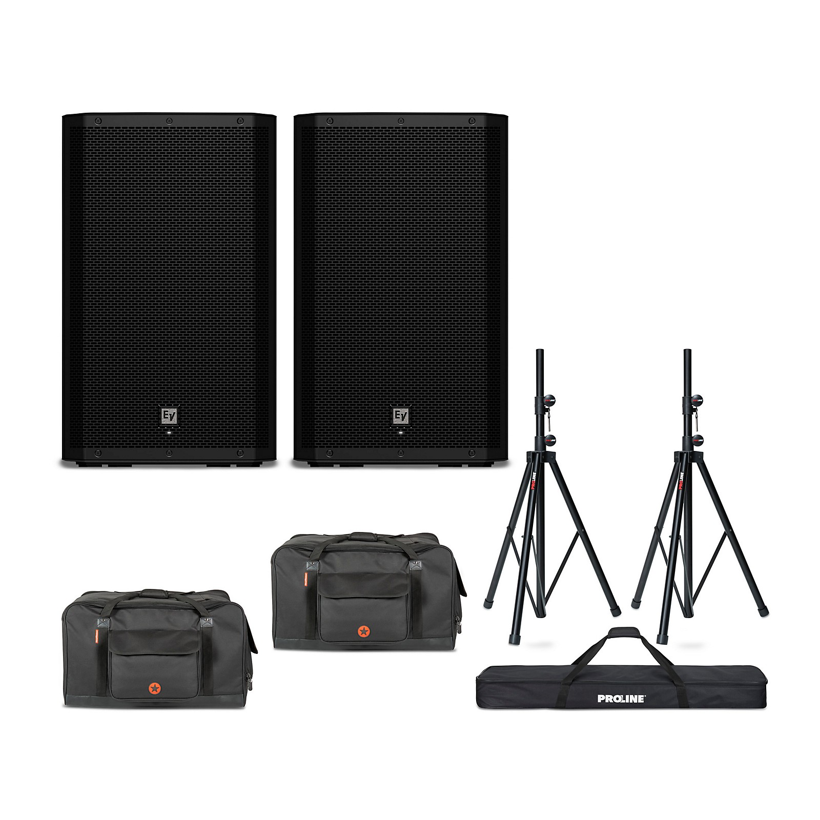 Electro-Voice ZLX-15P G2 Powered Speaker Pair With Bags and Stands ...