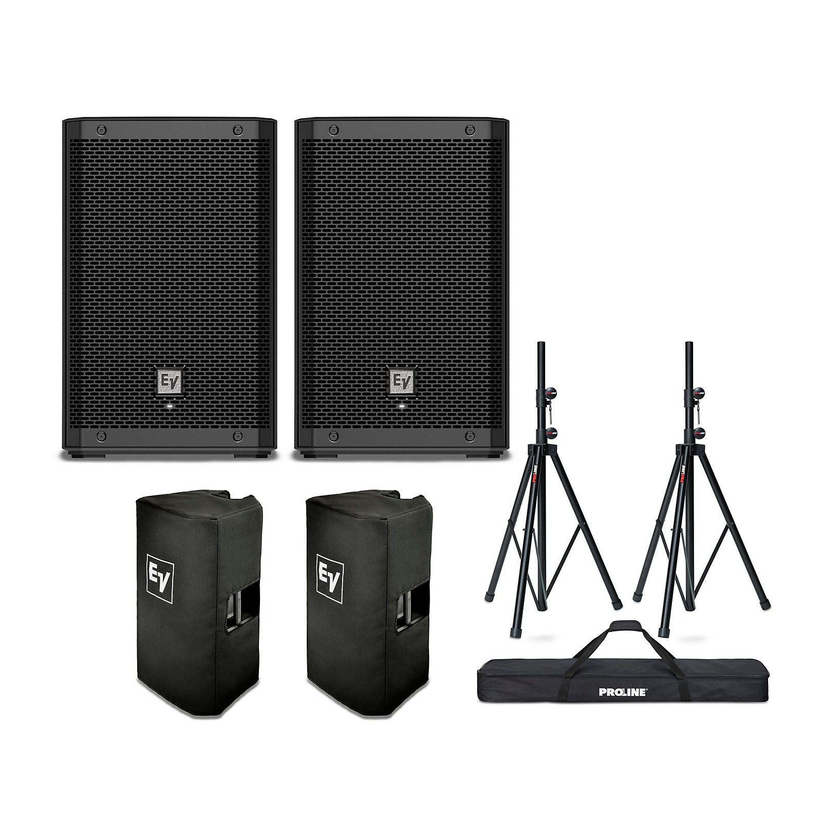 Electro-Voice ZLX-8P G2 Powered Speaker Pair With Covers and Stands ...
