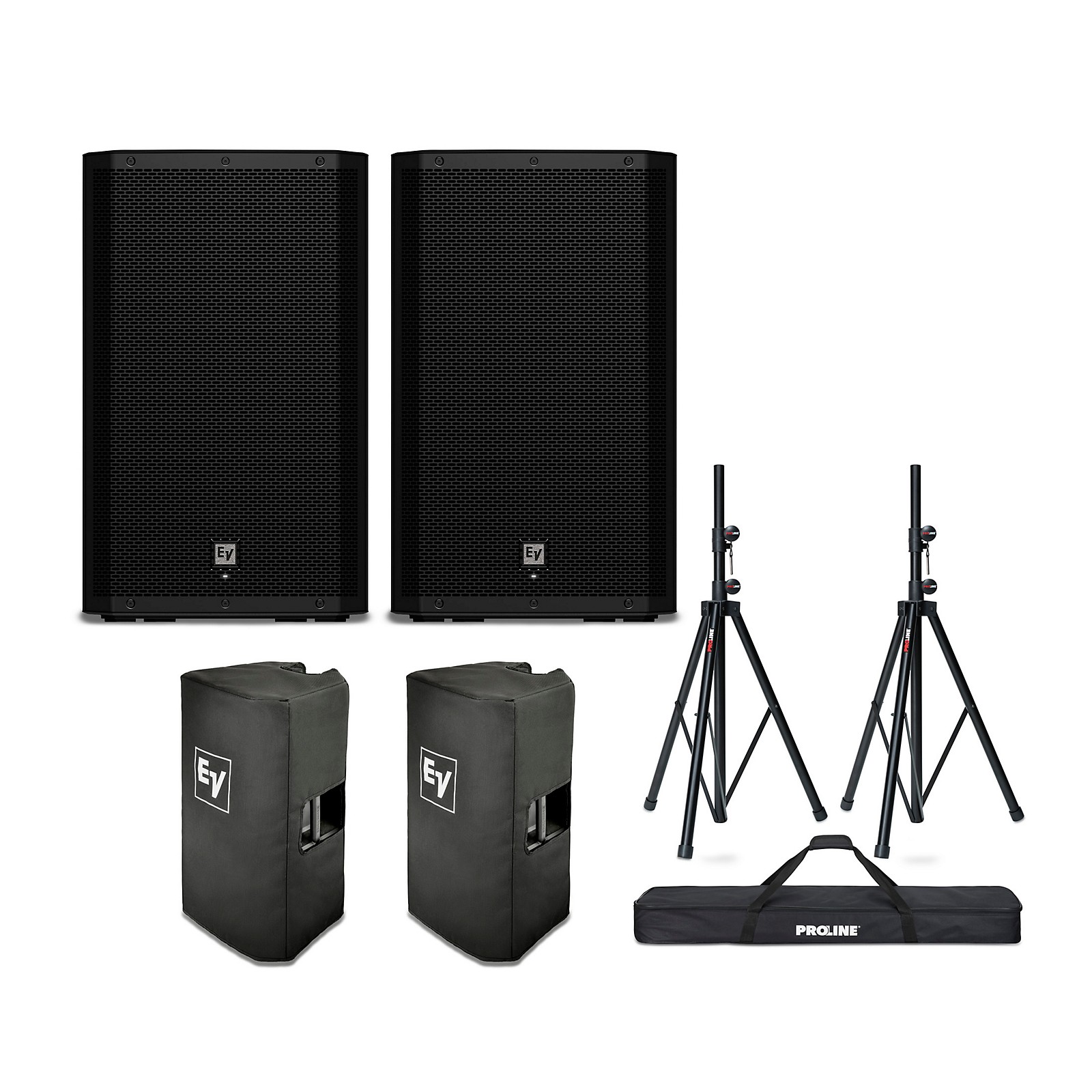 Electro-Voice ZLX-12P G2 Powered Speaker Pair With Covers and Stands ...