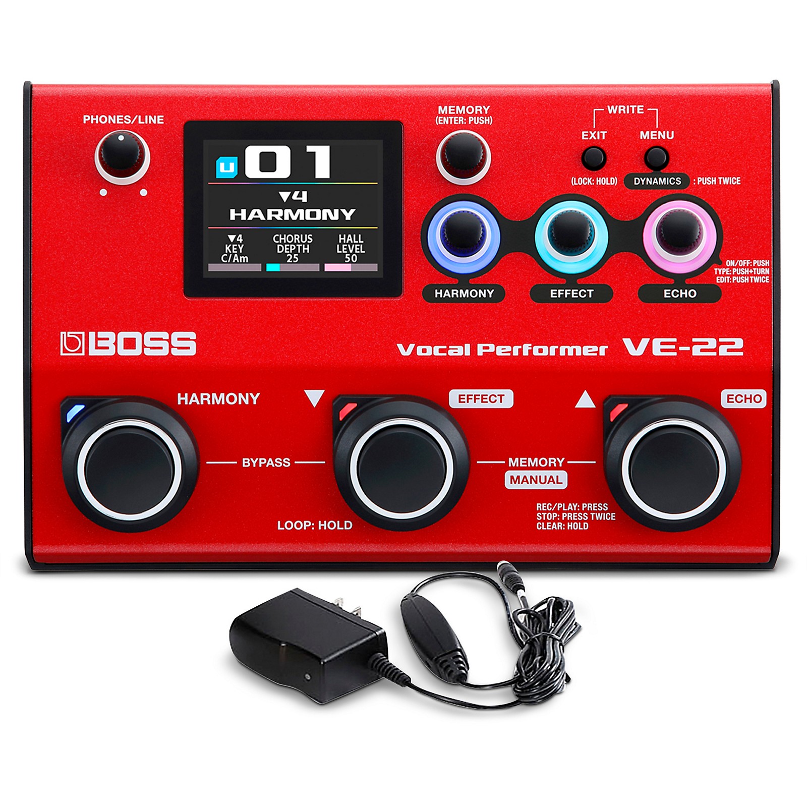 BOSS VE-22 Vocal Performer With Power Supply | Guitar Center